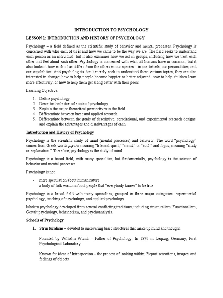 Introduction To Psychology | PDF | Psychology | Experiment