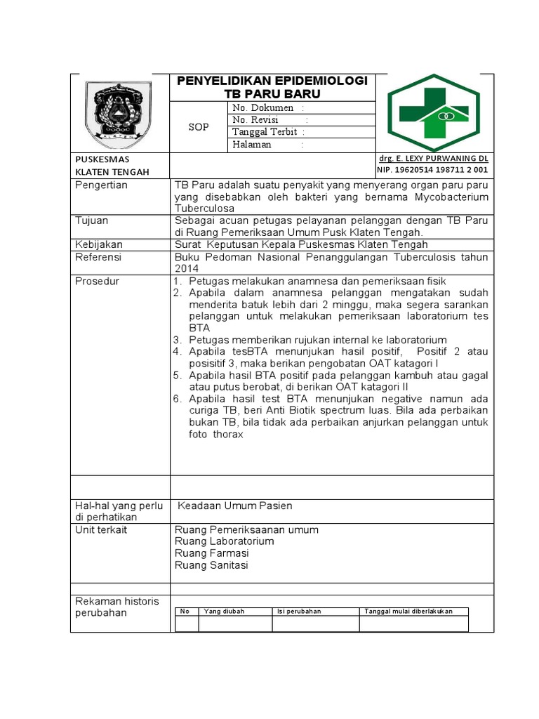 Sop Penanganan TB Paru | PDF