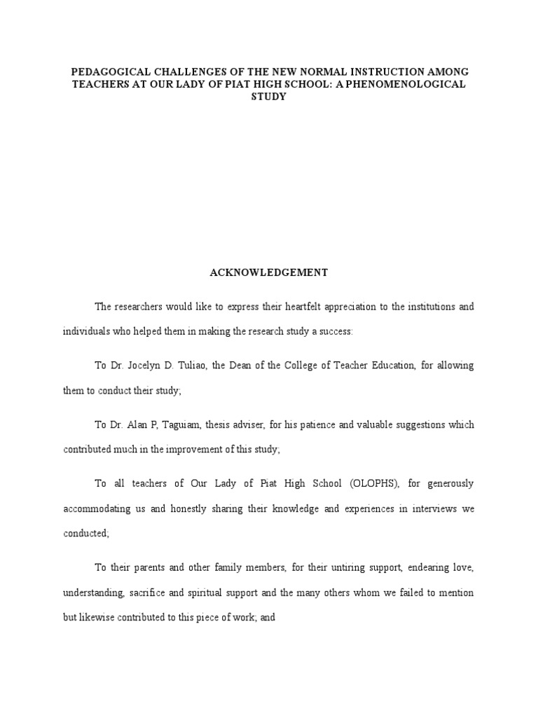 Acknowledgement Thesis | PDF | Teachers | Mentorship