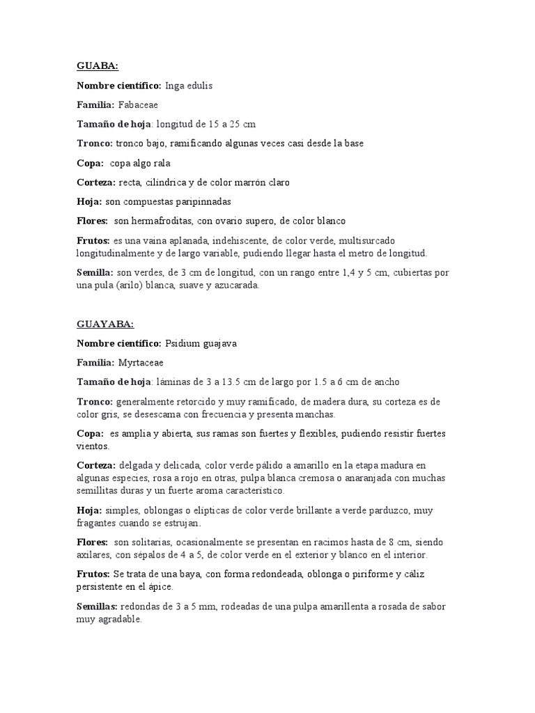 GUABA y GUAYABA | PDF