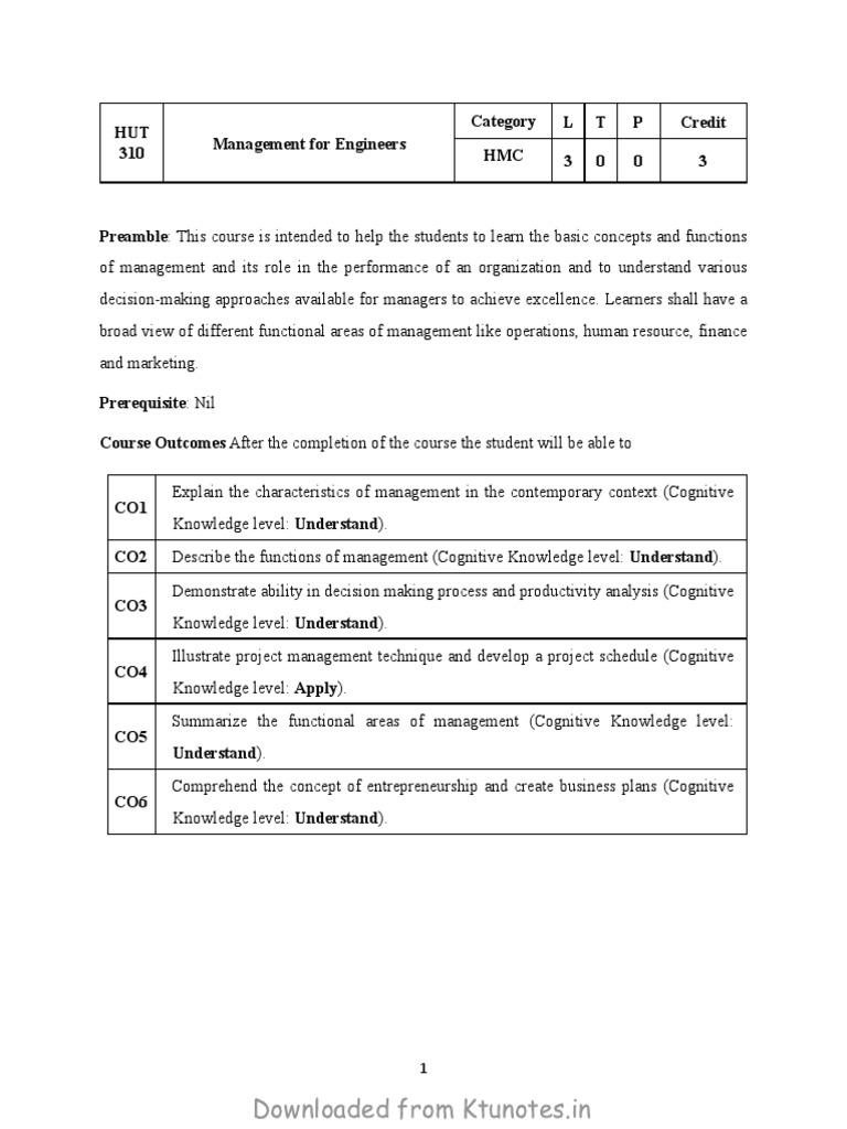 Management For Engineers-Ktunotes - in | PDF | Project Management ...