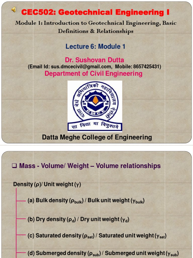 Lec 6 Module 1 | PDF | Density | Weight