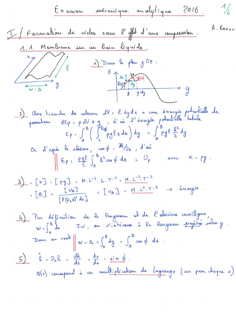 Meca Exam 2016 Correction Partie1 | PDF