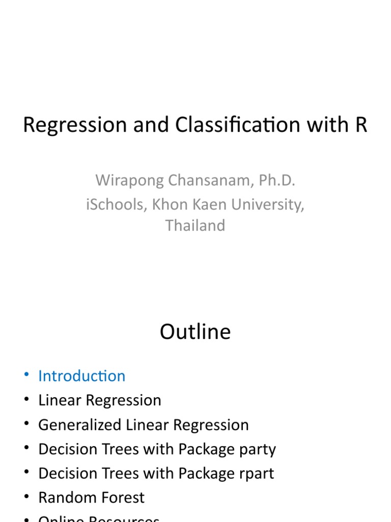 Regression And Classification With R Pdf Regression Analysis Linear Regression