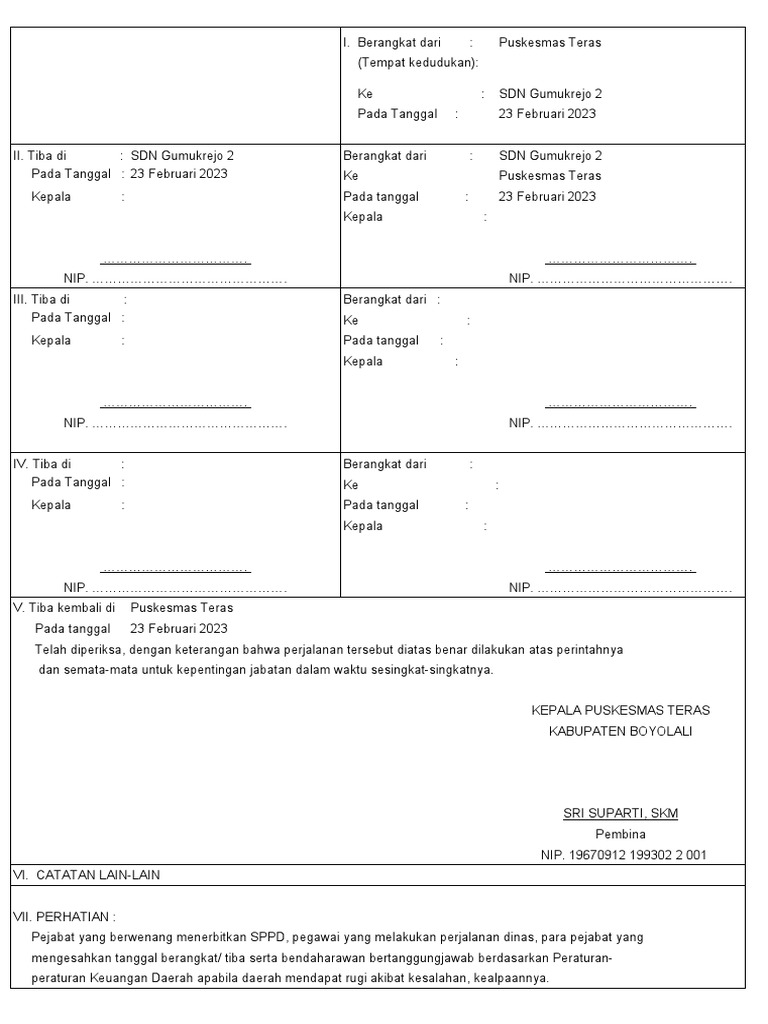 SPPD Bidan Desa | PDF
