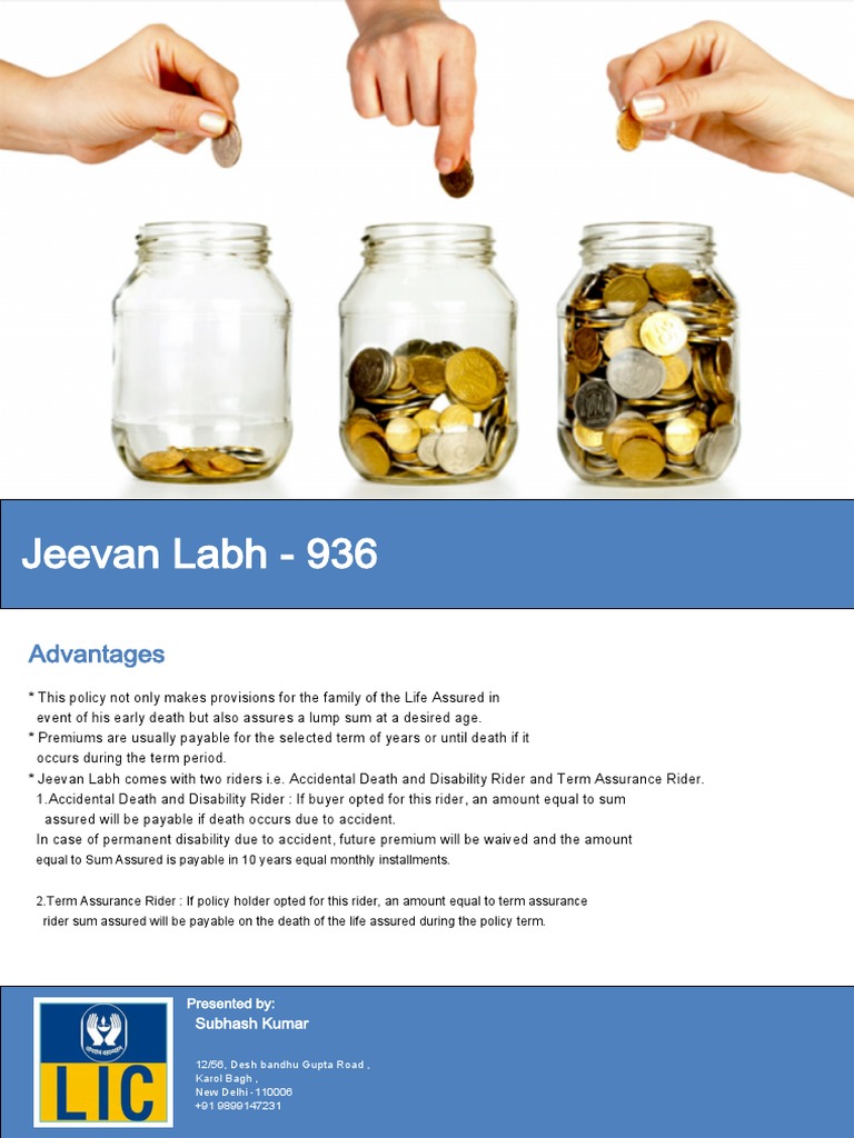 Jeevan Labh Plan Licindiagov - in | PDF | Insurance | Microeconomics