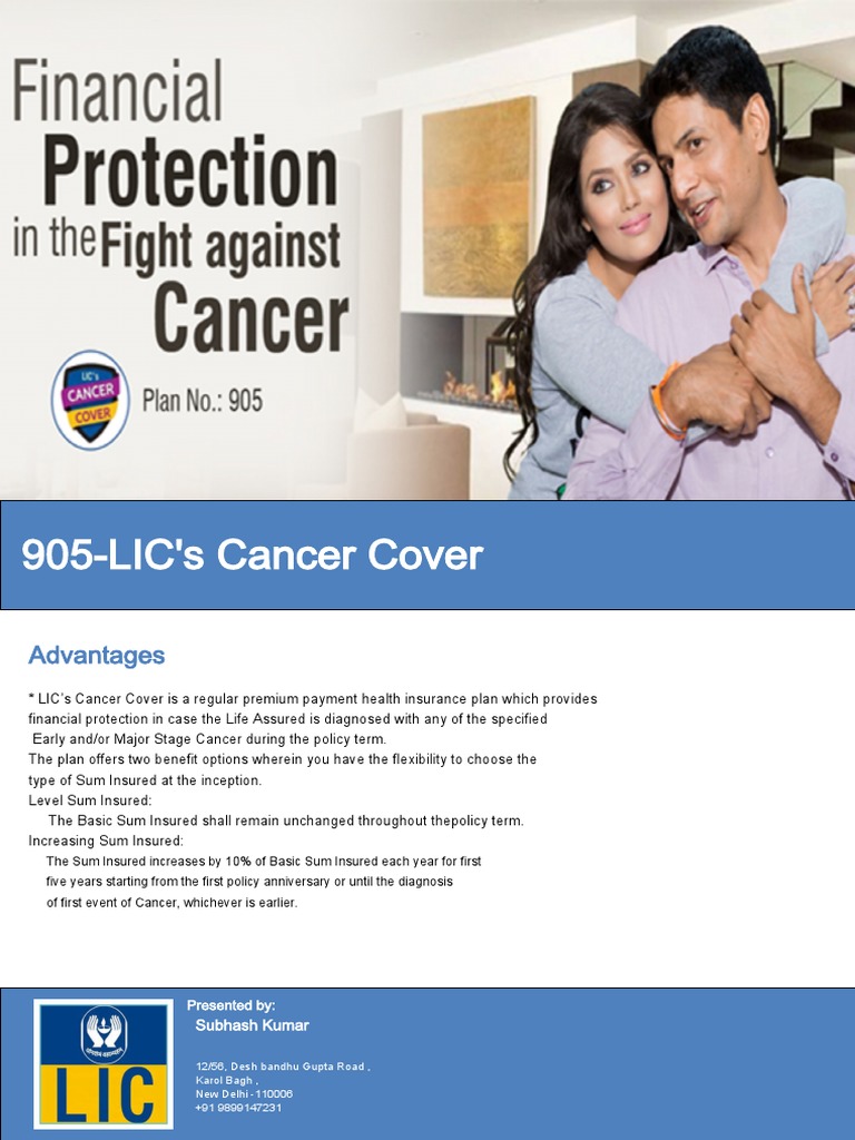 Cancer Cover Plan Licindiagov - in | PDF | Insurance | Private Sector