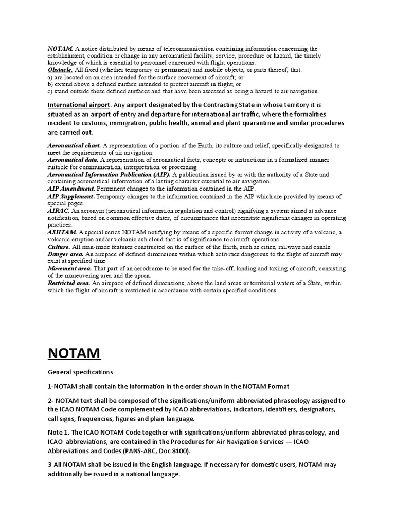 Notam Notes | PDF | Information | Volcano