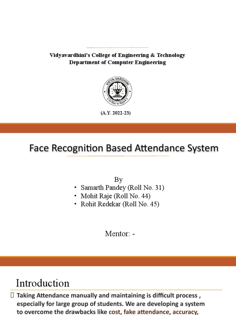 Face Recognition Attendance System | PDF