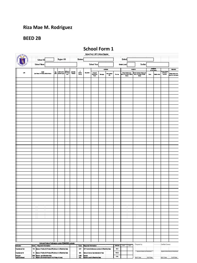 School Form 2 Attendance Report | PDF | Teachers