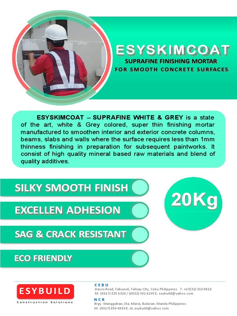 Suprafine Skim Coat for Concrete Finishing | PDF | Concrete | Paint