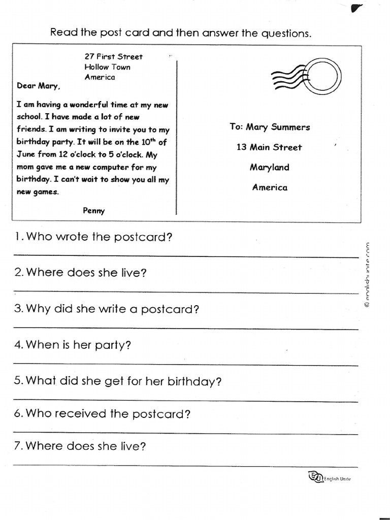 Reading Postcard | PDF