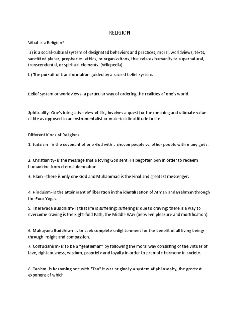 RELIGION Introduction | PDF | Monotheism | God