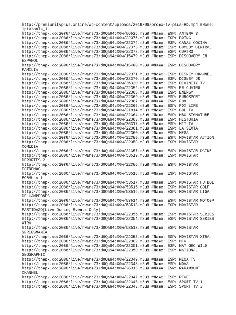 IPTV Channel List for Spain | PDF | Television Network | Broadcasting