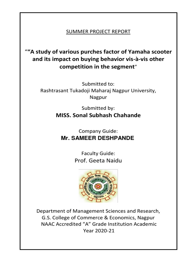 50.sonal Subhash Chahande PDF | PDF | Survey Methodology | Motorcycle