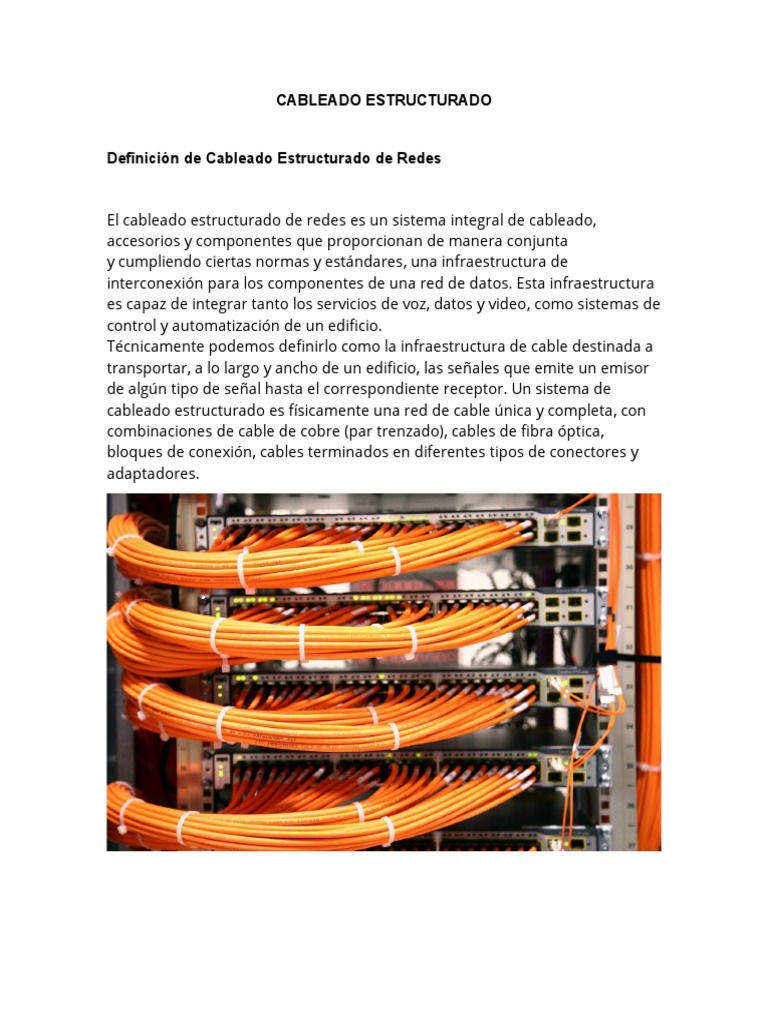 Guía Completa de Cableado Estructurado | PDF | Red de computadoras ...