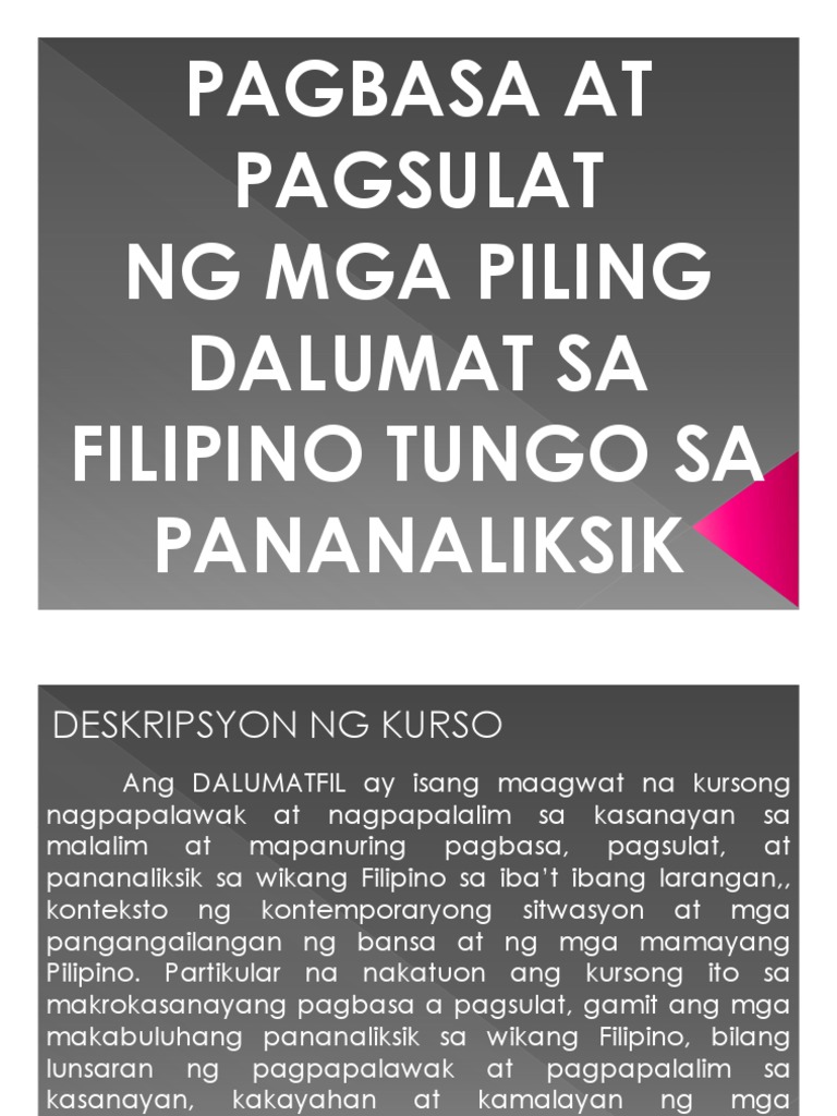Introduksyon Sa Dalumat PDF | PDF