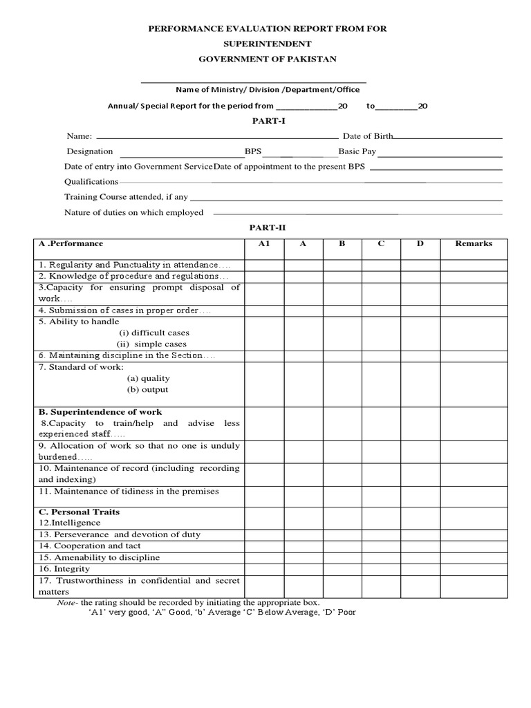 Superintendent - ACR Form | PDF