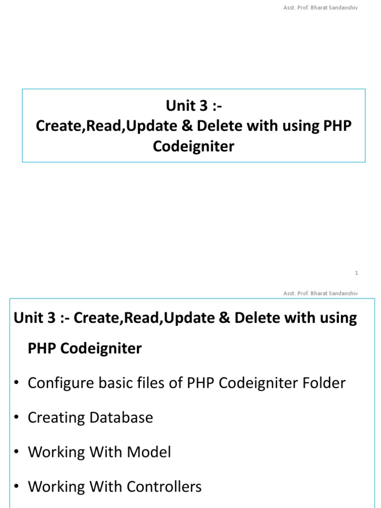Codeigniter Unit-3 | PDF | Computer File | Php