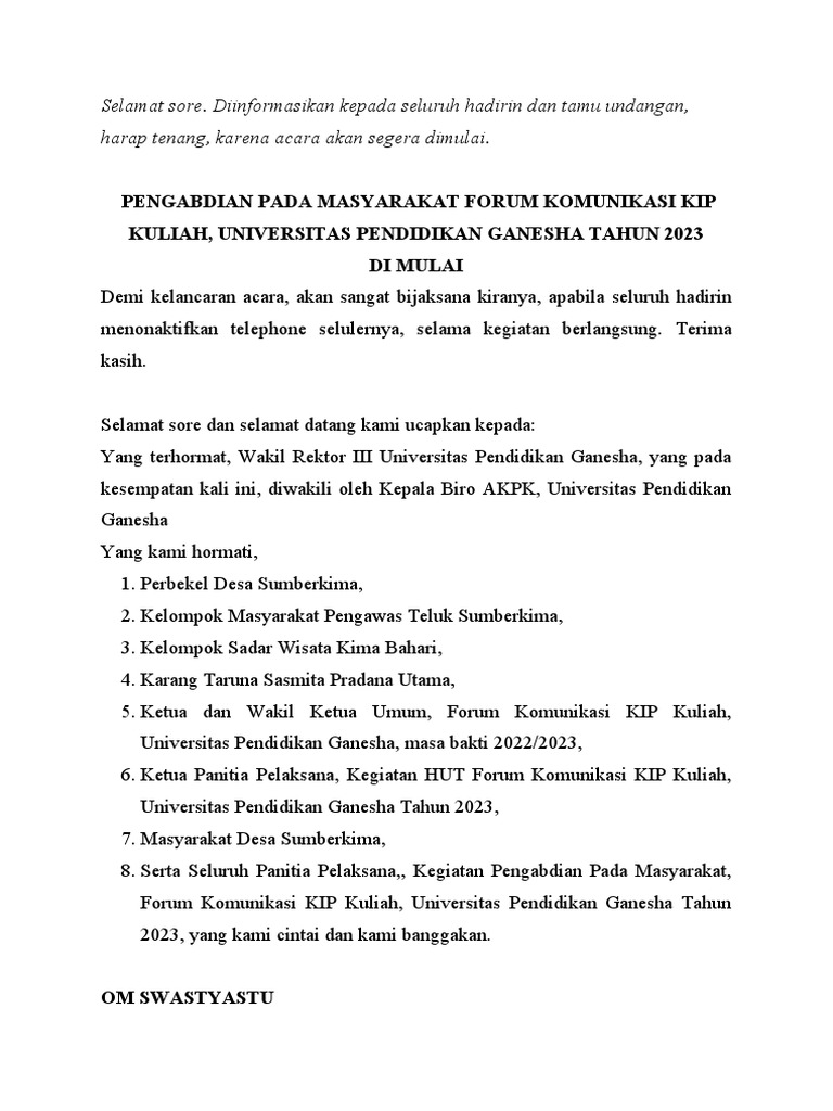 Teks Pewara P2M | PDF