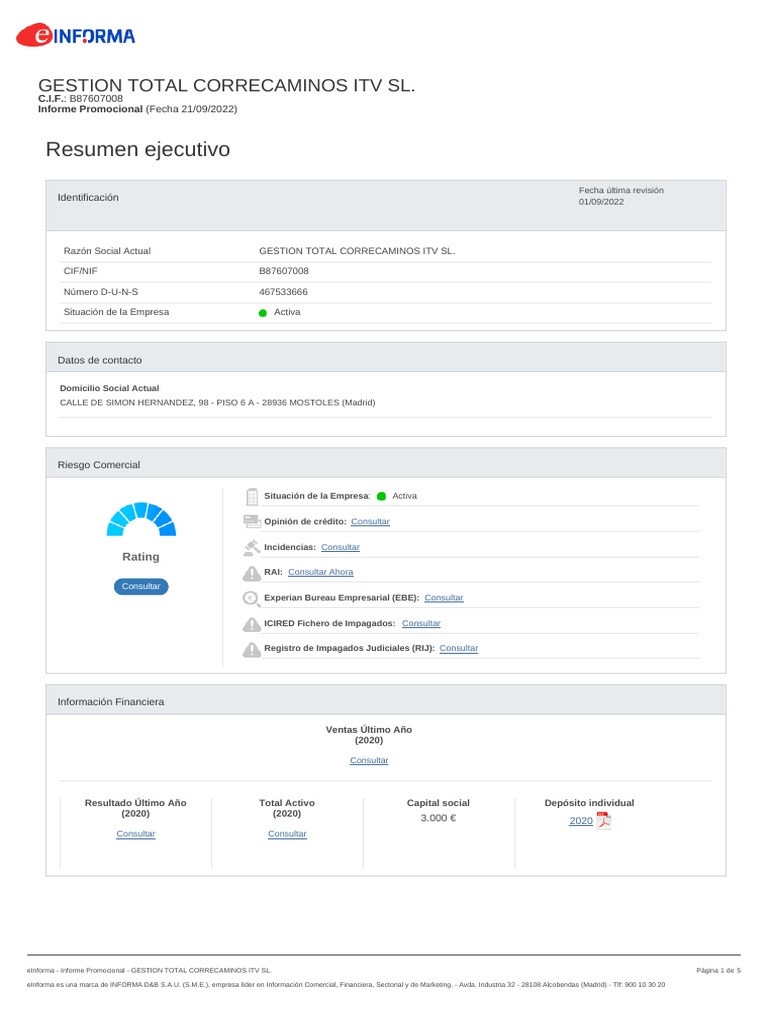 Informe - Promocional - GTC ITV | PDF | Economias | Business