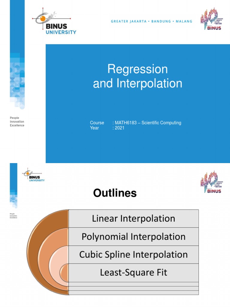 MATH6183 Topic 3 - Regression - Interpolation 2022 (Pert 4-5 Plus Ok) PDF | PDF