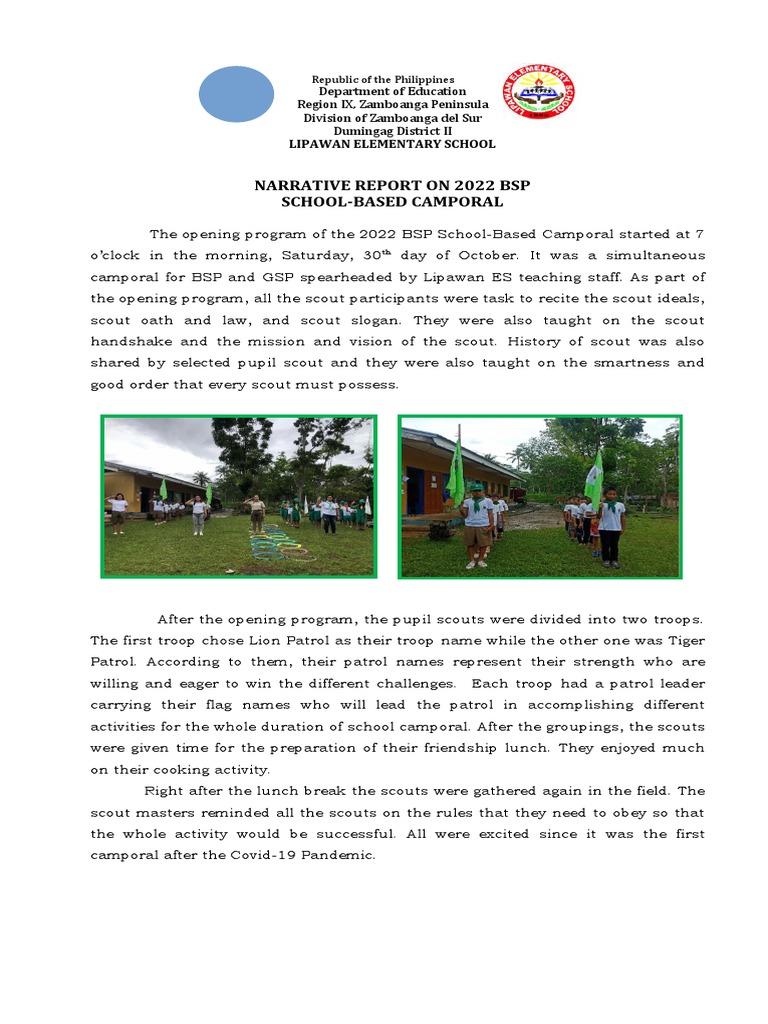 Lipawan Es BSP Narrative Report | PDF