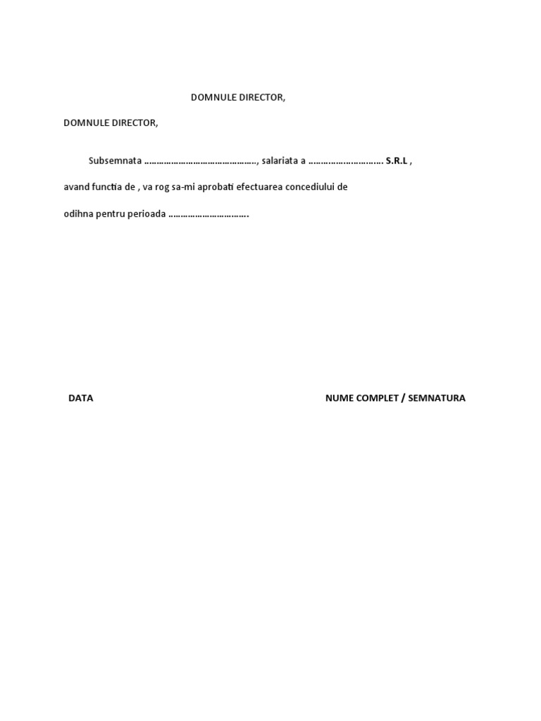 Tipizat Cerere Concediu | PDF