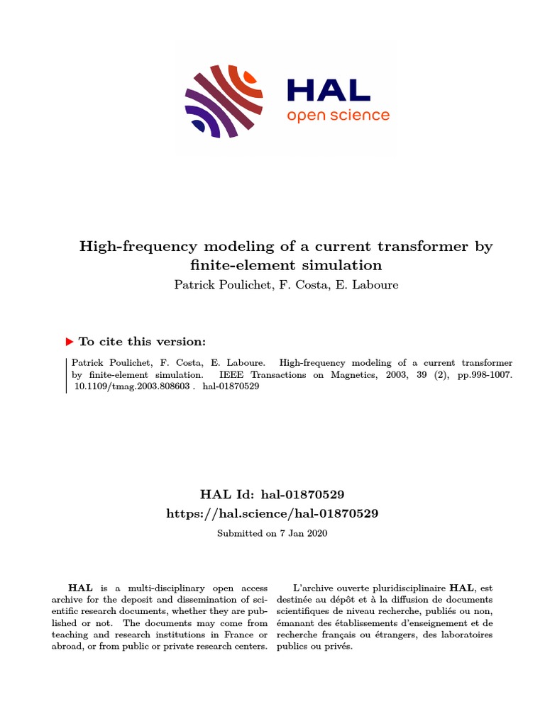 Modelling PDF | PDF | Inductance | Transformer