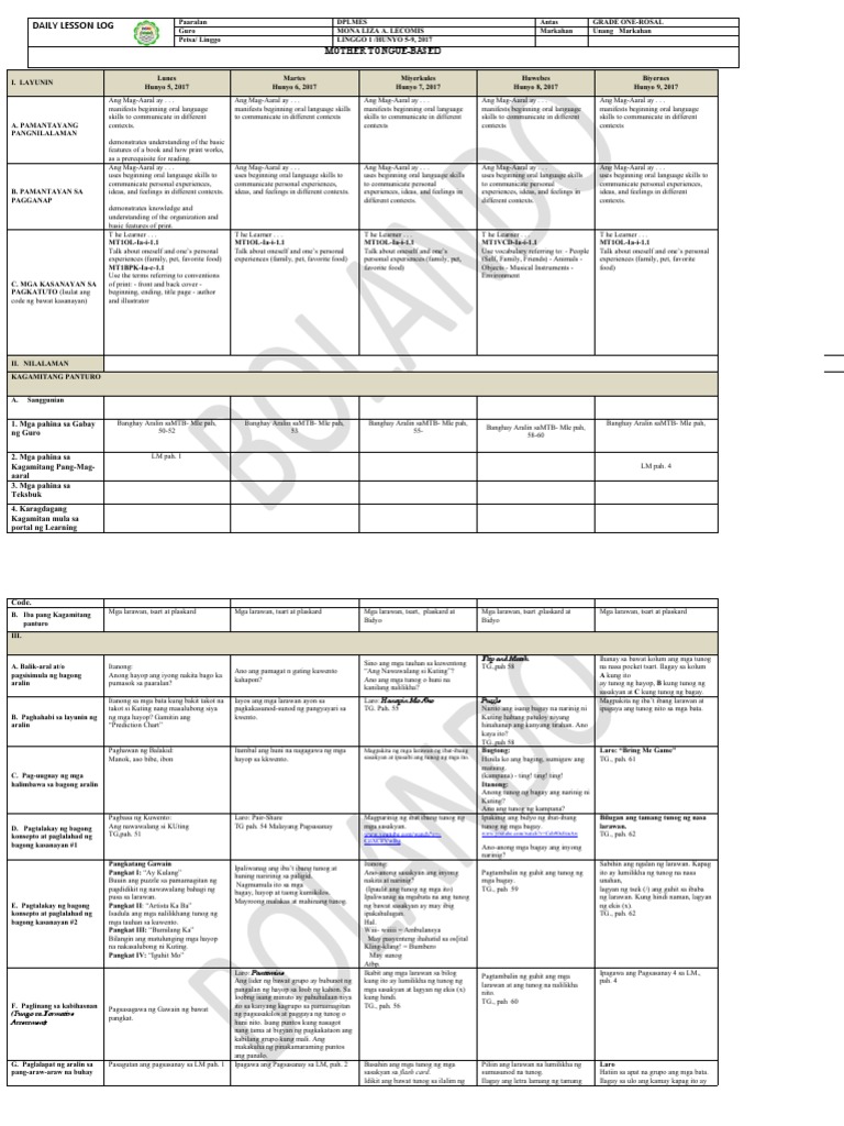 WEEK 1 MTB-MLE 1st Q | PDF | Cognitive Science | Cognition