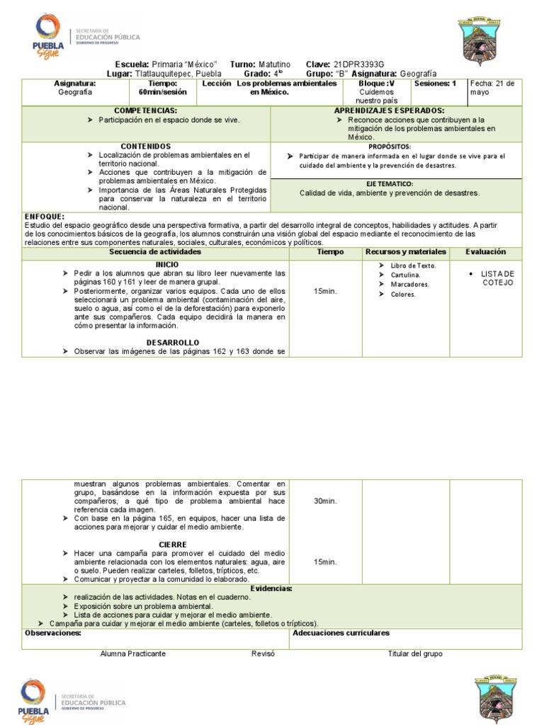 Escuela: Primaria "México" Turno: Matutino Clave: 21DPR3393G Lugar: Tlatlauquitepec, Puebla ...