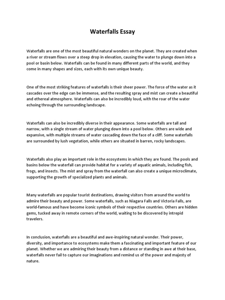 Waterfalls Essay | PDF
