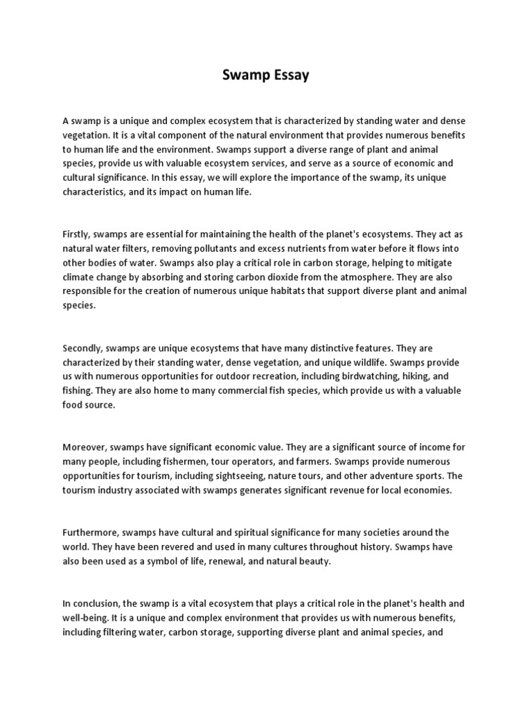 Importance of Swamps Ecosystem | PDF | Swamp | Natural Environment