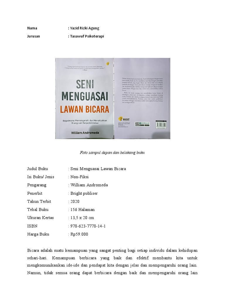 Tugas PJMTD Resensi Buku Seni Menguasai Lawan Bicara | PDF