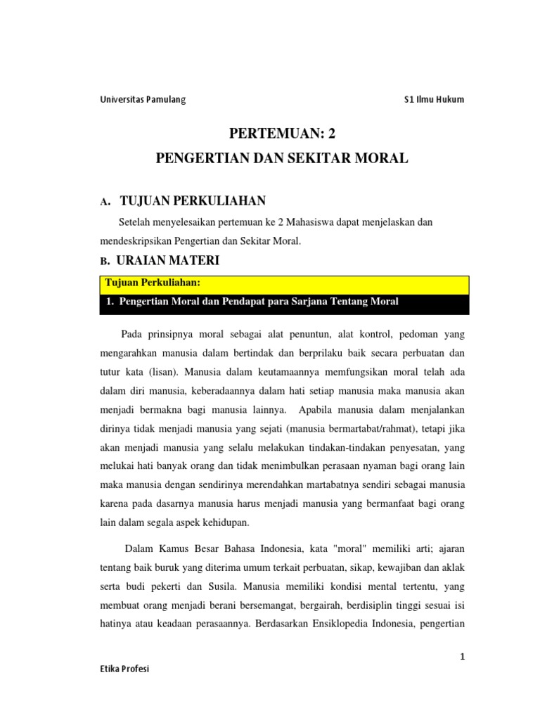 Modul Pert. 2 Etika Profesi | PDF