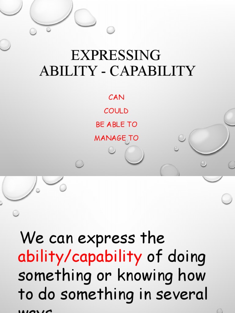 Expression of Ability and Capability | PDF | Verb | Linguistics