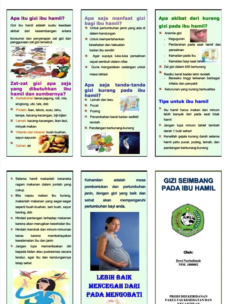 PDF Leaflet Gizi Seimbang Pada Ibu Hamil - Compress | PDF