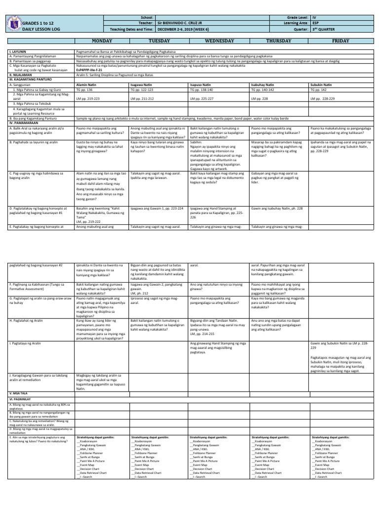 Esp 4 - Q3 - W6 DLL | PDF