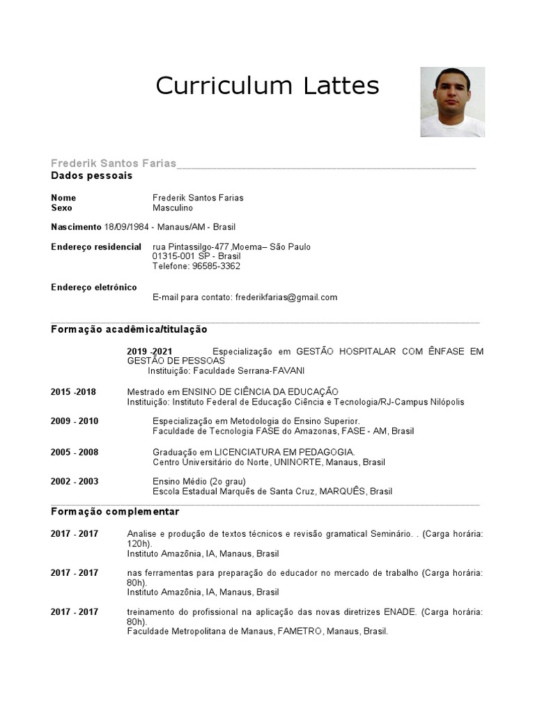 Frederik Santos Farias | PDF | Pedagogia | Brasil