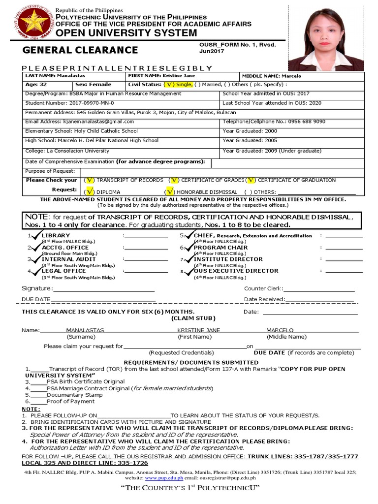 PUP OUS General Clearance 2017-converted | PDF