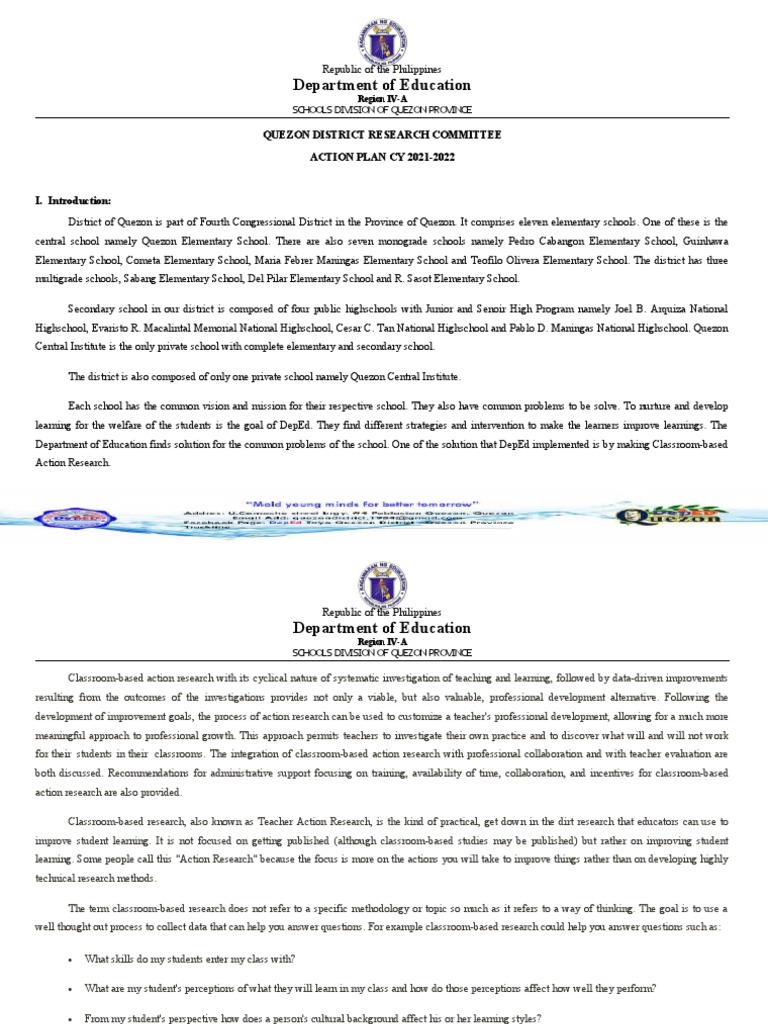 Research Action Plan | PDF | Teachers | Action Research