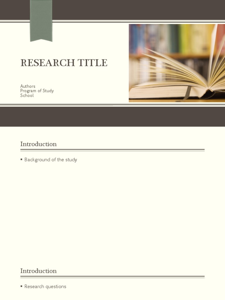 Research Presentation Template Guide | PDF