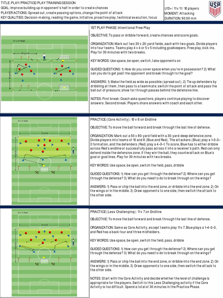 11v11 Attacking Building Up Creating Chances in Opp Half B | PDF | Ball ...