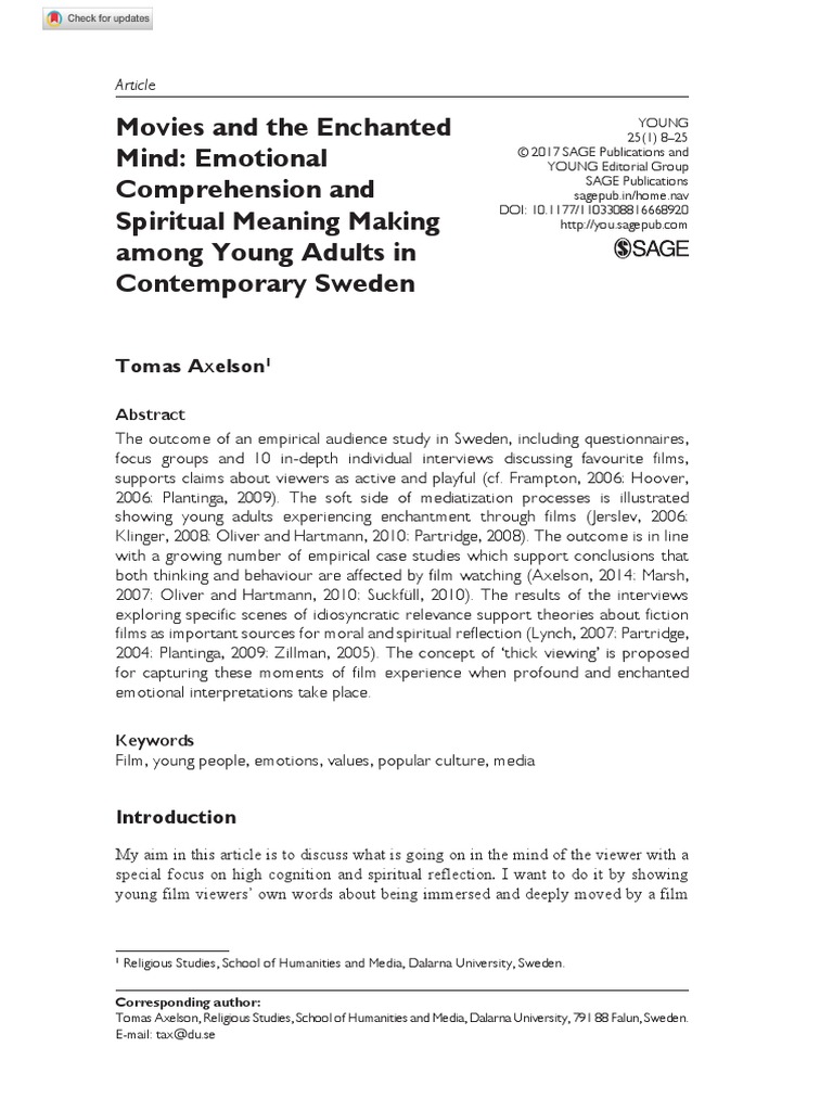 Movies and The Enchanted Mind-Emotional Comprehension and Spiritual ...