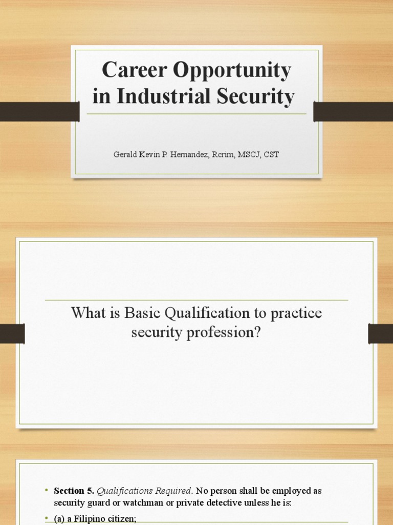 Industrial Security Career Guide | PDF | Security Guard | Private ...