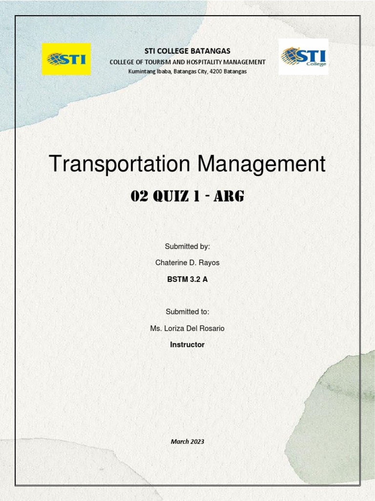 02 Quiz 1 - ARG - Rayos - Chaterine - BSTM3.2A - Transpo | Download ...