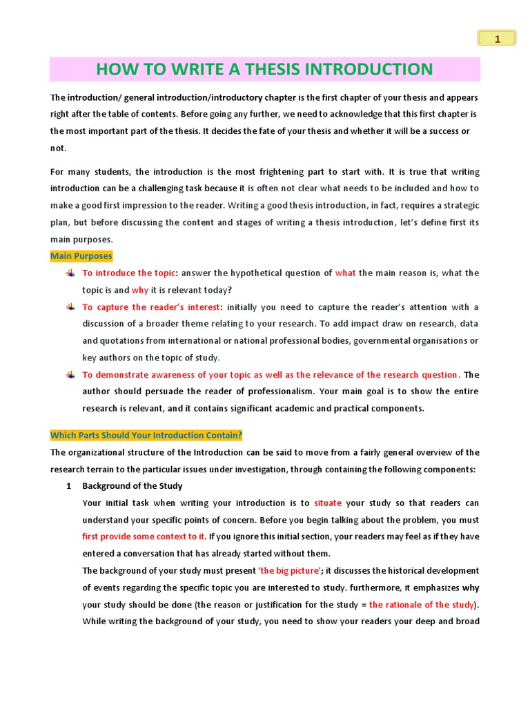 How To Write A Thesis Introduction | PDF | Cognition | Cognitive Science