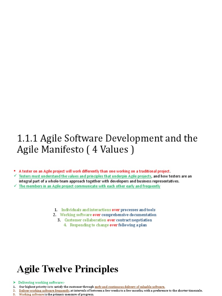 ISTQB-Foundation-Agile-Syllabus - Chapter 1 | PDF | Scrum (Software ...