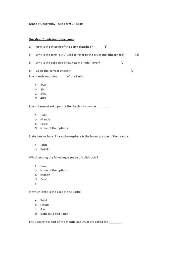 Grade 9 Geography | PDF | Plate Tectonics | Earth Sciences