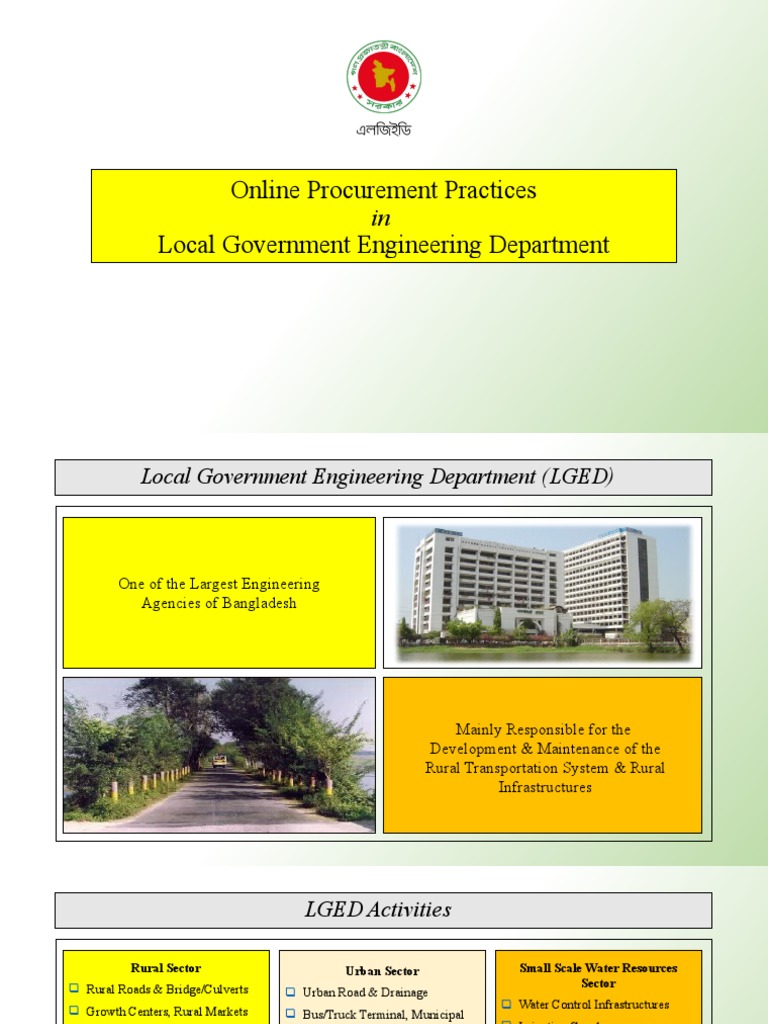 Procurement in LGED 06032023 V2 | PDF | Procurement | Economies